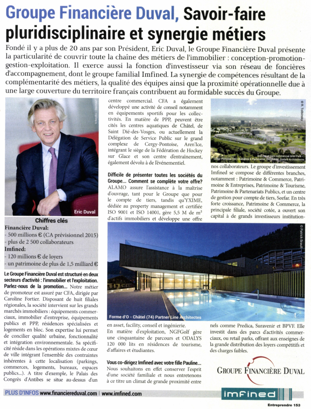 L'actualité du groupe d'Eric Duval dans le mag Entreprendre d'Avril ...